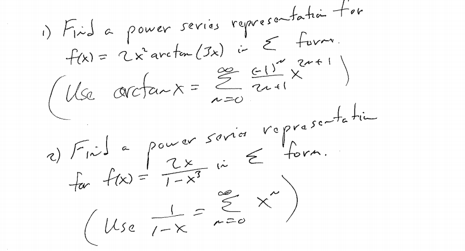 Solved Find a power series representation for f(x) = 2x^2 | Chegg.com