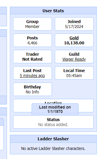 Status Last Modified On 1/1/1970 - Topic - d2jsp