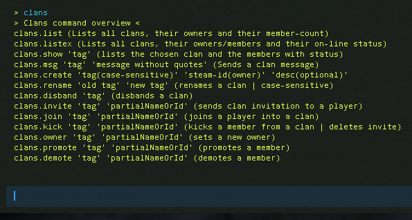 ClansREBORN | ServerRust - Бесплатные Приватные плагины для Rust OXIDE