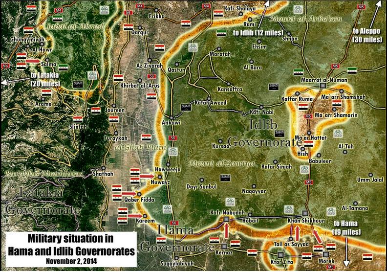 NEW MAP: Military situation in Hama and Idlib Governorates. (Sept 2nd ...