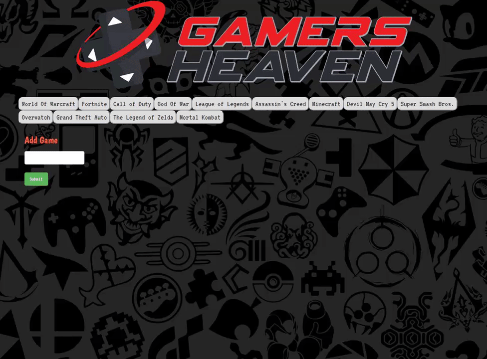 GitHub - Ray9056/Gamers-Heaven: Gamers Heaven (GiphyAPI) - A web app ...