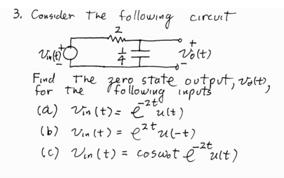 Solved Consider the following circuit Find the zero state | Chegg.com