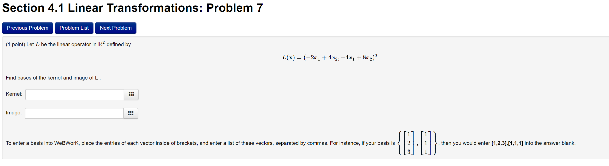 Solved Section 4 1 Linear Transformations Problem 7