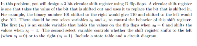 Solved In this problem, you will design a 3-bit circular | Chegg.com