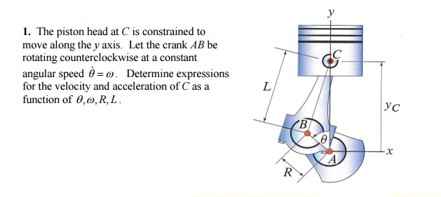 Solved The piston head at C is constrained to move along the | Chegg.com