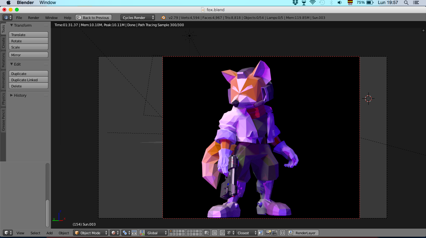 Low Poly 3D Melee Fox - Blender 2.79 : r/smashbros