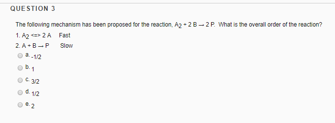 Solved The following mechanism has been proposed for the | Chegg.com