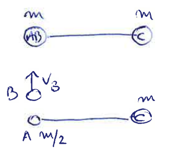 A system consists of two equal masses AB and C, | Chegg.com
