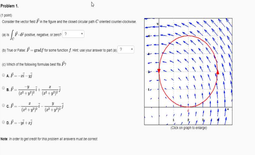 Solved Problem 1 1 point) Consider the vector field F in the | Chegg.com
