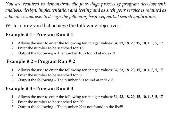 Solved You are required to demonstrate the four-stage | Chegg.com