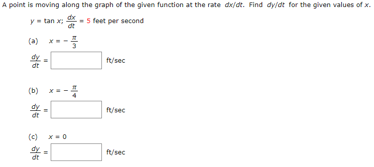 Solved A Point Is Moving Along The Graph Of The Given 