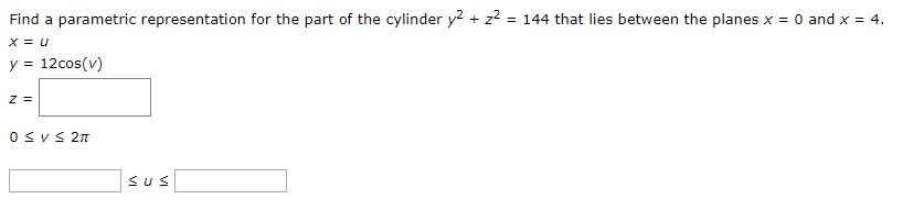 Solved Find a parametric representation for the part of the | Chegg.com