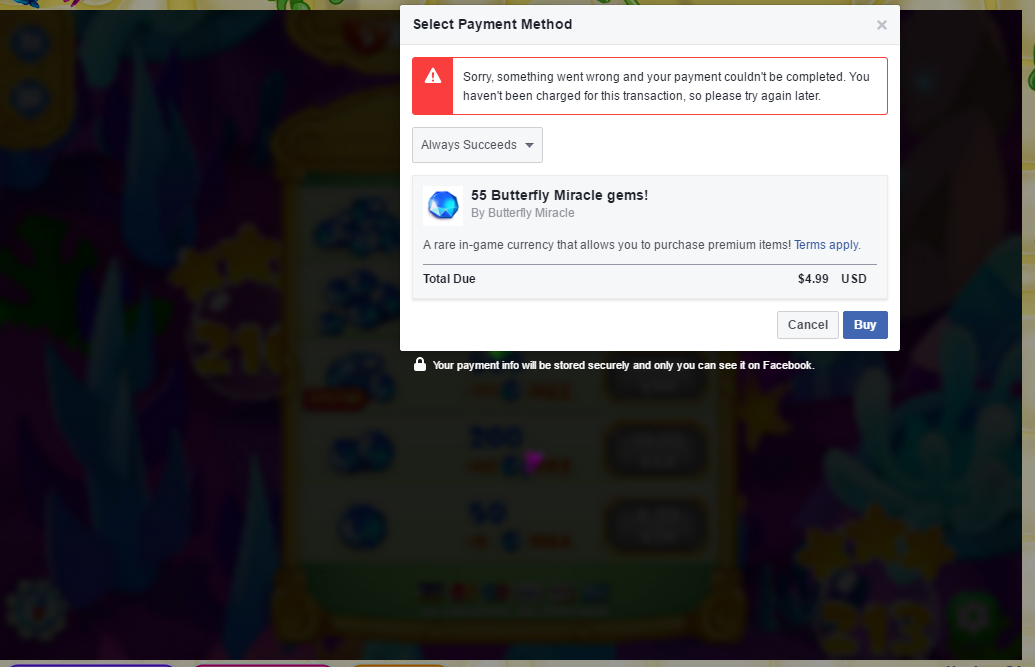 Facebook Payments In Our Game Stopped Working Object Does Not Exist Stack Overflow
