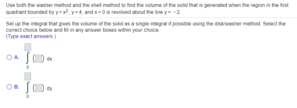 Solved For each part it wants the setup (integral) for both | Chegg.com