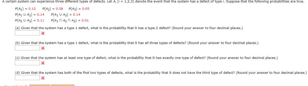 Solved A certain system can experience three different types | Chegg.com