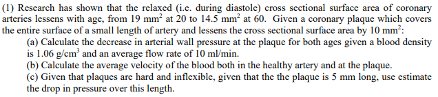 Solved (1) Research has shown that the relaxed (i.e. during | Chegg.com