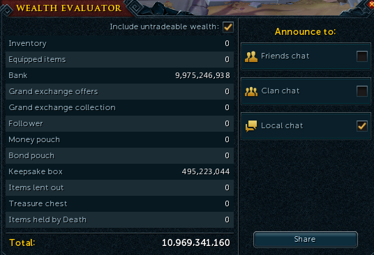 RS3 Maxxed w/ 10 120's - 10b+ Total Wealth - ~15b Unlocks - 16 Year ...