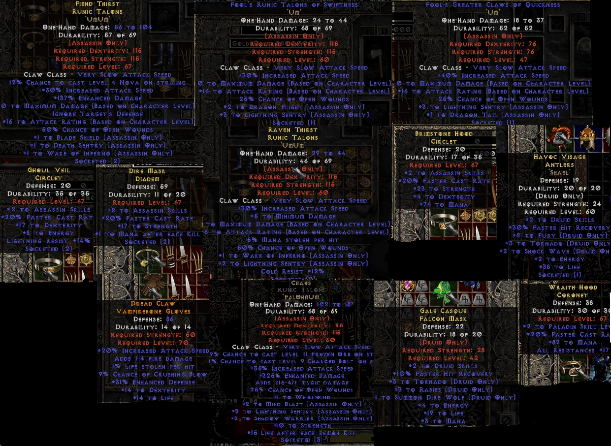 Sexy Claws/pelts/circlets/skill Lifers - Topic - d2jsp