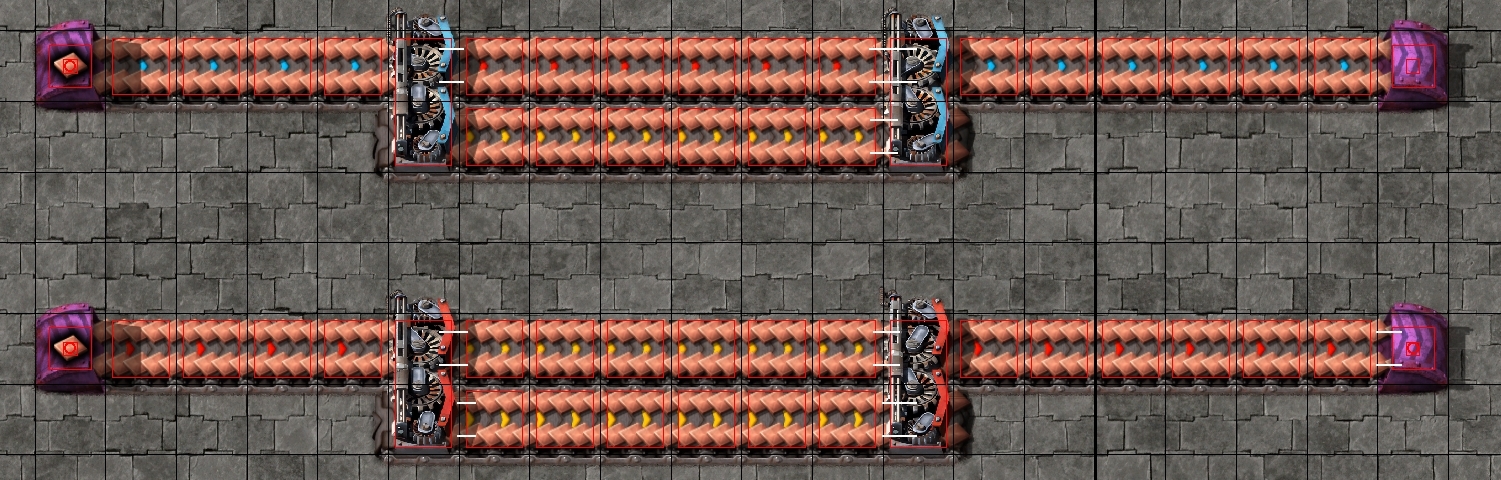 1 belt to 6 splitter contraption : r/factorio