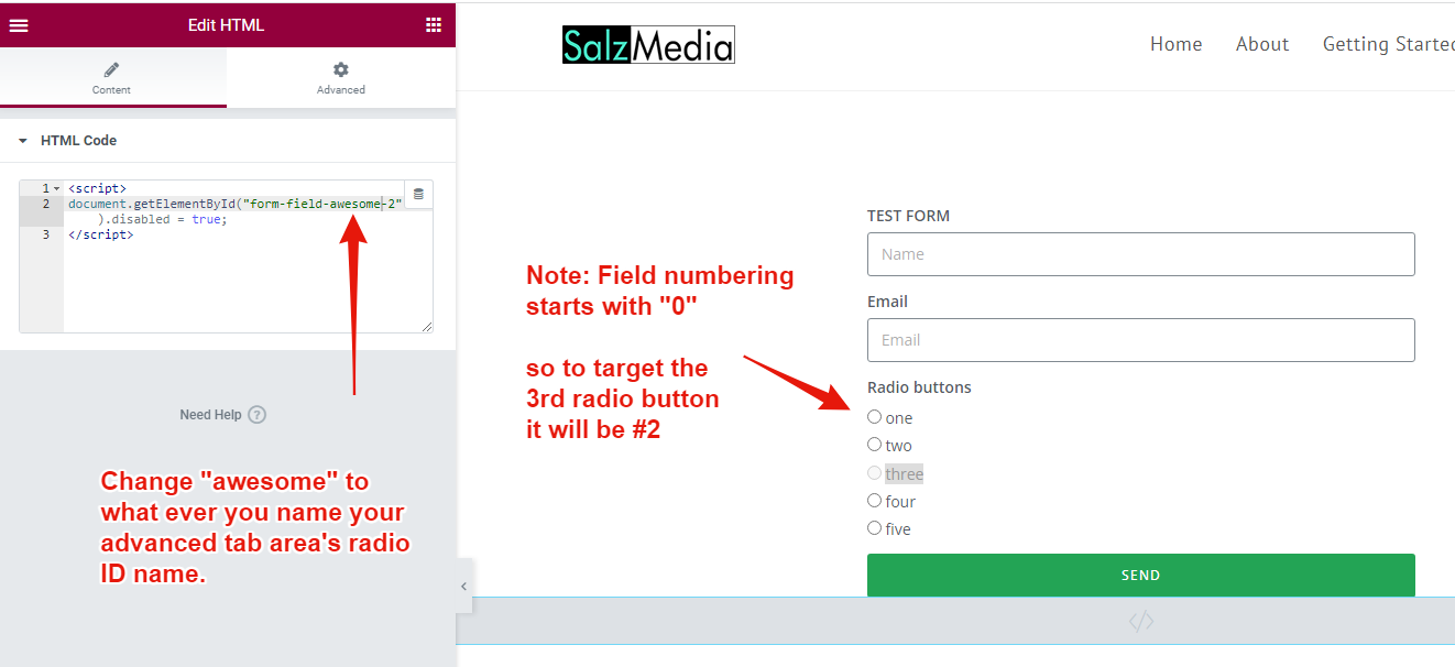 HELP! How to disable a radio button (Elementor Forms) : r/elementor