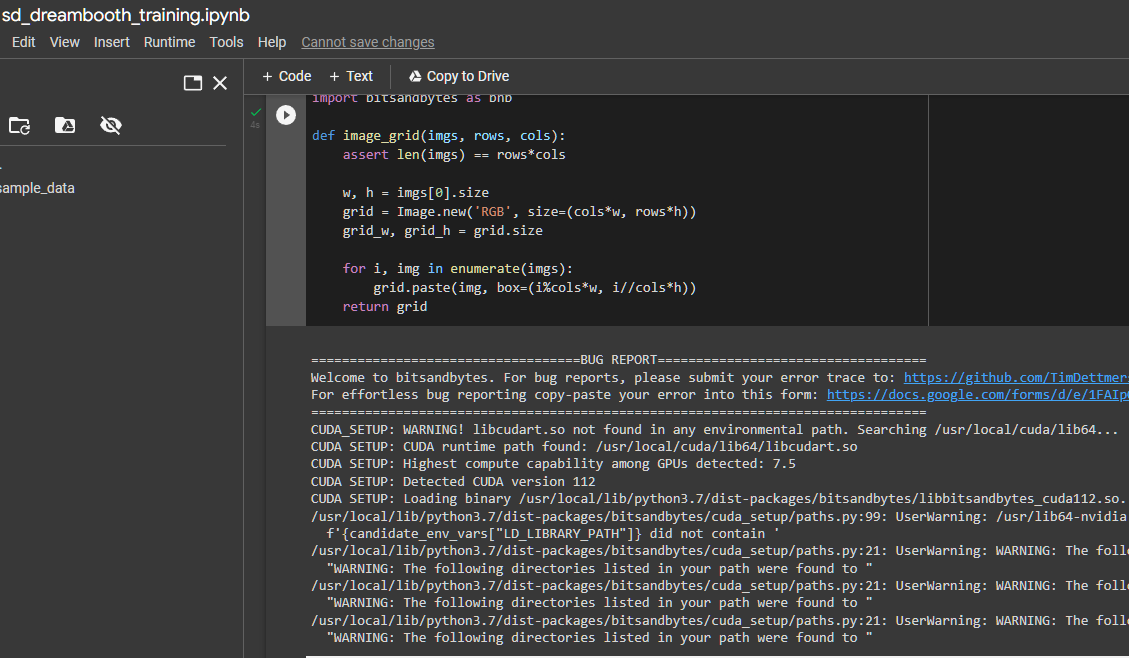 Colab Cannot Start Training · Issue 770 · Huggingfacediffusers · Github