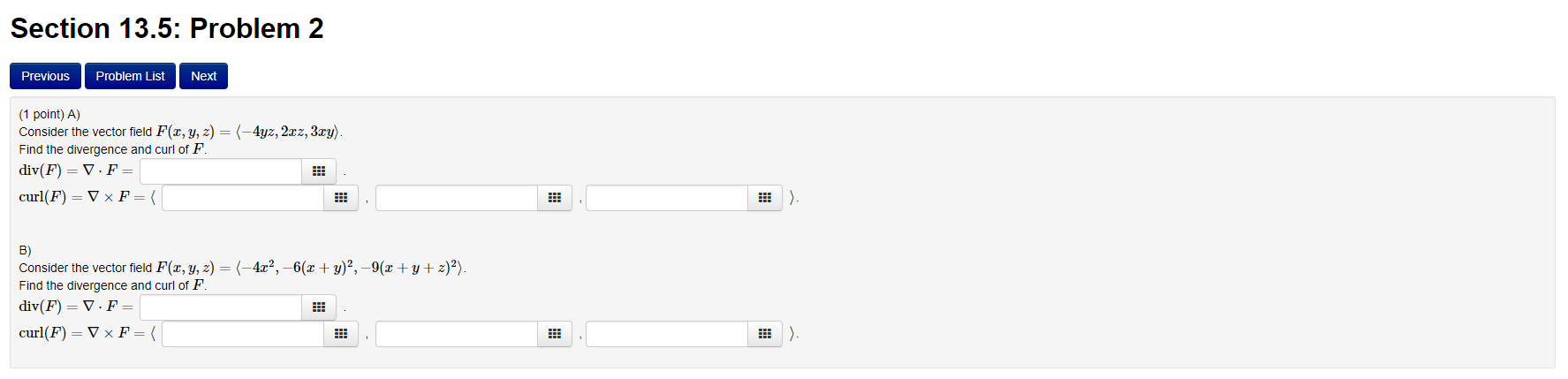 Solved Section 13.5: Problem 2 Previous Problem List Next (1 | Chegg.com