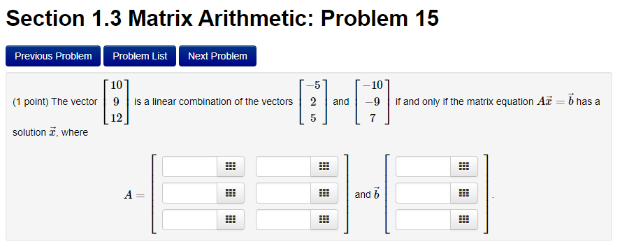 Solved Section 13 Matrix Arithmetic Problem 15 Previous 6547