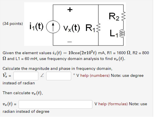 Solved Given the element values | Chegg.com