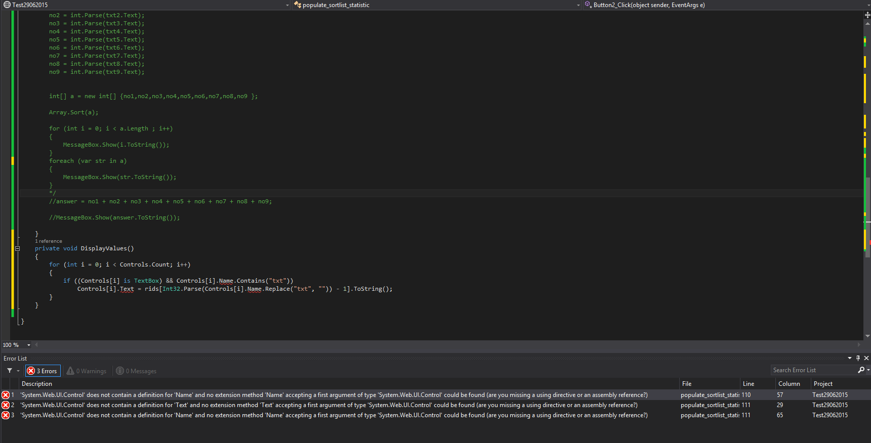 c# - How to store the number form 9 different textbox and sort acceding ...