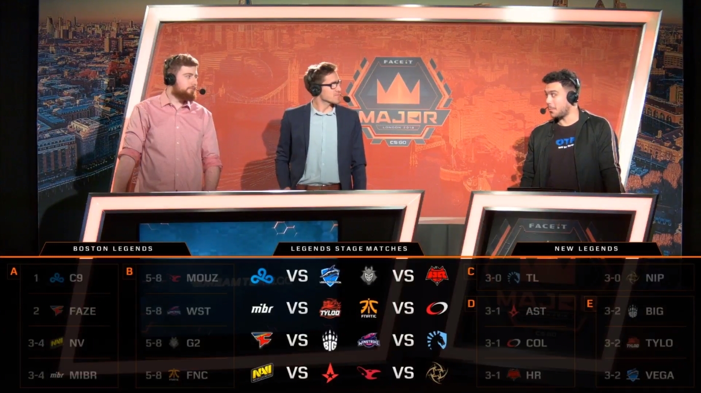 FACEIT Major: London 2018 - Legends Stage Match Ups : r/GlobalOffensive
