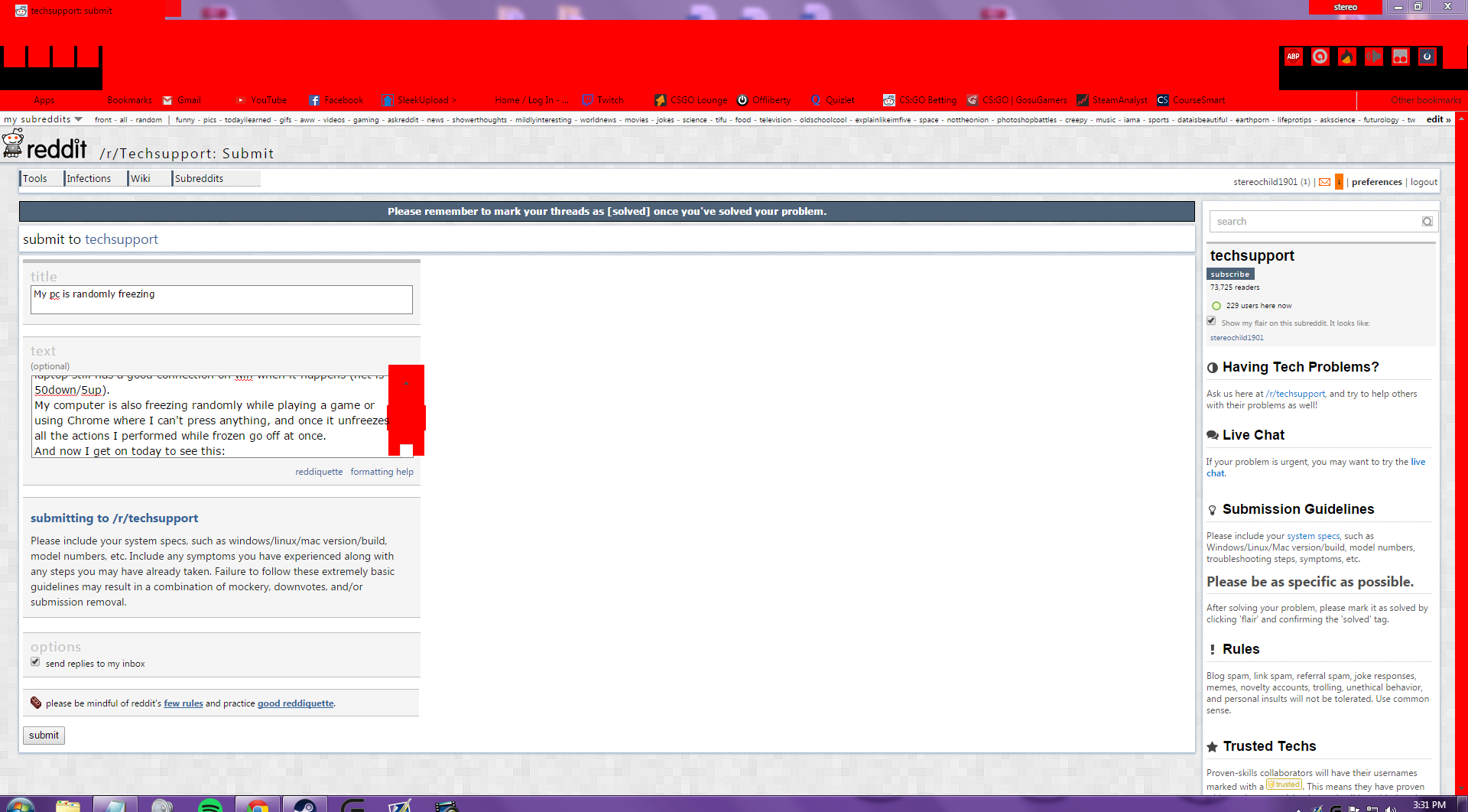 My pc is randomly freezing : r/techsupport