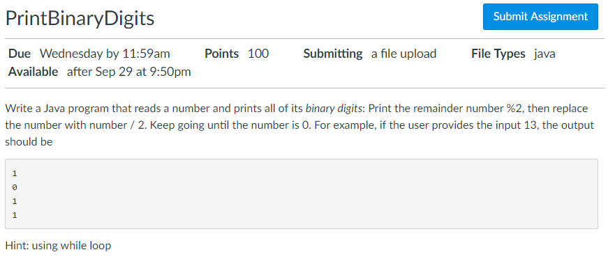 Solved Prinibinarydigils Submit Assignment Submitting A File 8996