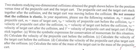 Solved Two students studying one-dimensional collisions | Chegg.com