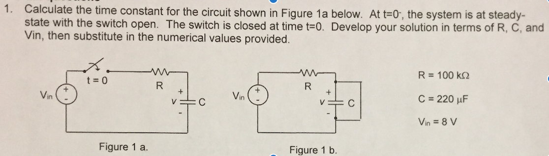 Solved Calculate the time constant for the circuit shown in | Chegg.com