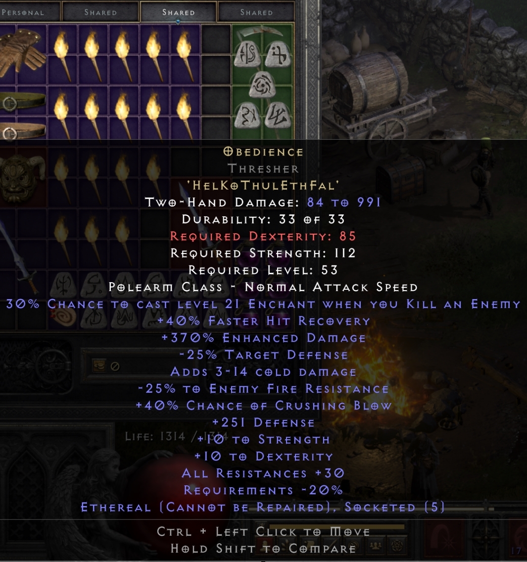 Eth Thresher Obedience /w 30 Allres - Topic - d2jsp
