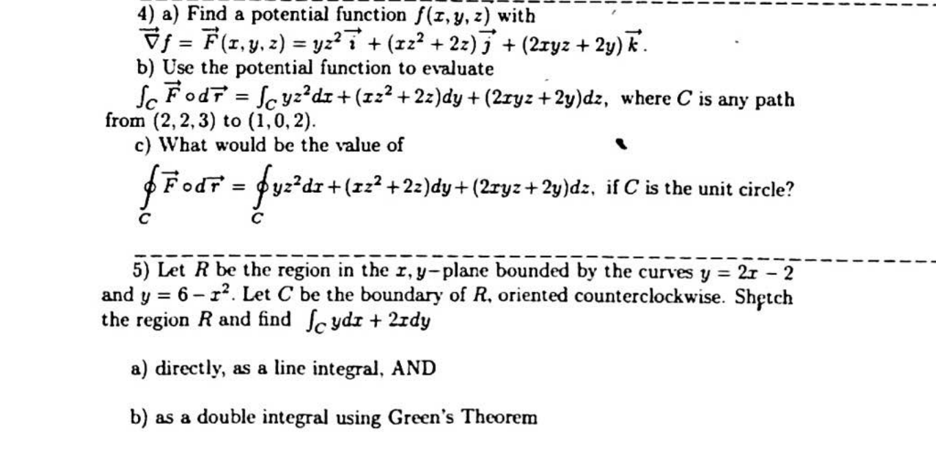 Solved - - 4) a) Find a potential function f(I, y, z) with * | Chegg.com