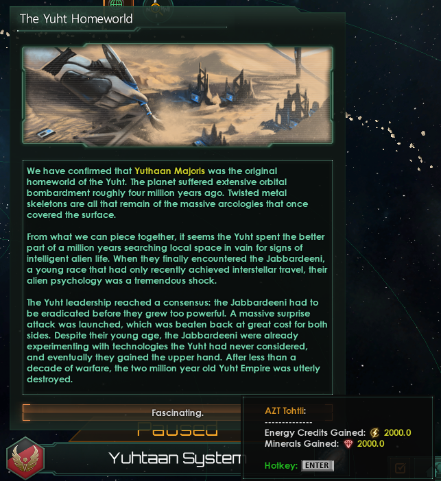 "The Yuht Empire" - Precursor Empire Flavour Text and Ending : r/Stellaris