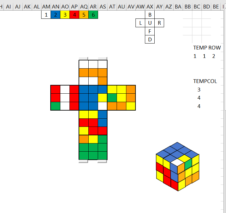 Creative people here, what's the best way to simulate a rubix cube in excel? : r/excel