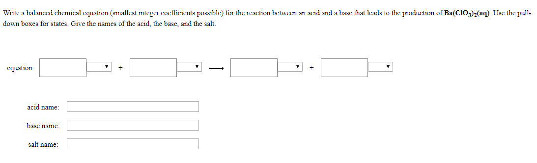 Solved Write a balanced chemical equation (smallest integer | Chegg.com