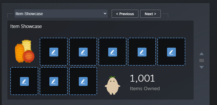 how can i have empty slots in my item showcase :: New to Steam