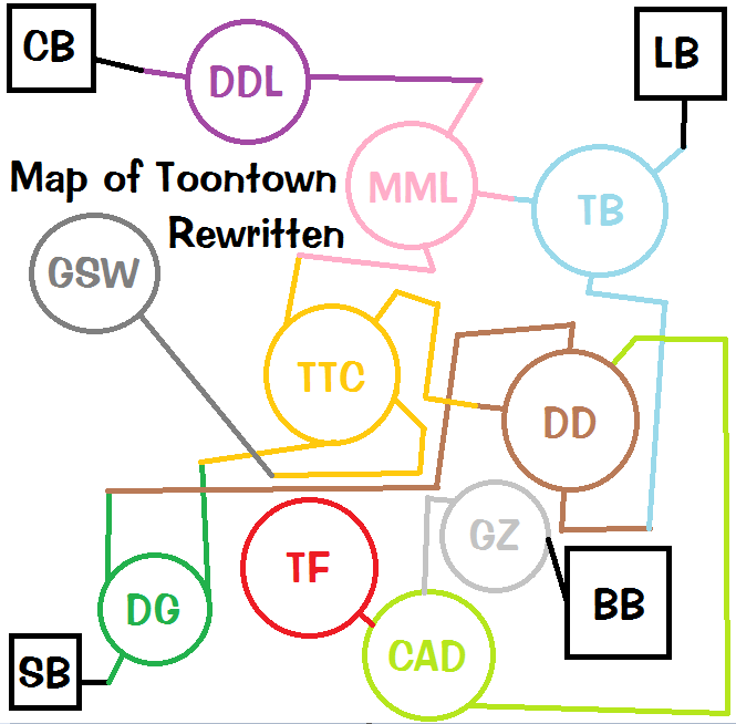 Map of TTR : Toontown