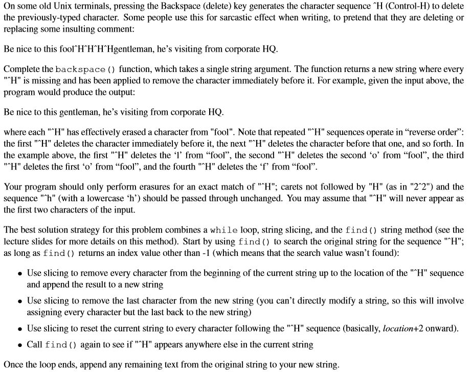 Solved On Some Old Unix Terminals Pressing The Backspace 