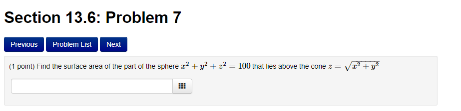 Solved Section 13. robllemn Previous Problem List Next (1 | Chegg.com