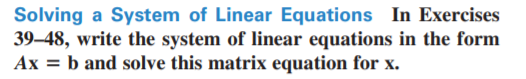 Solved Solving a System of Linear Equations In Exercises | Chegg.com