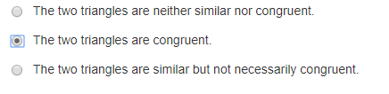 Solved The two triangles are neither similar nor | Chegg.com