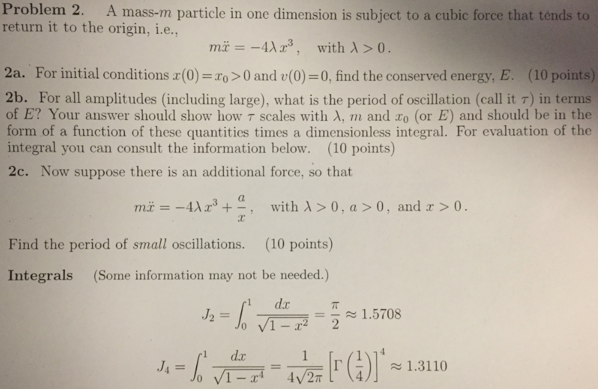Solved Problem 2. A mass-m particle in one dimension is | Chegg.com