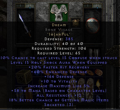 Pal Sacred Targ Dream // Bone Visage Dream - Topic - d2jsp