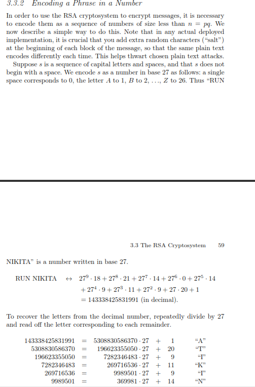 Solved This problem concerns encoding phrases using numbers | Chegg.com