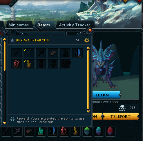 Rex Matriarchs: Report your drop rates! : r/runescape