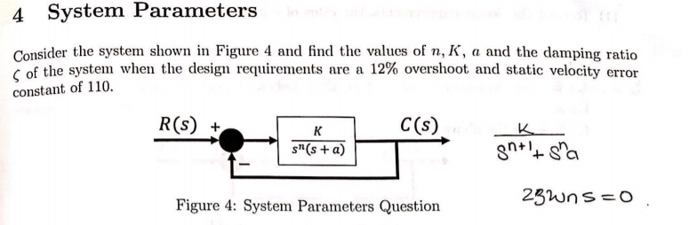 Solved 4 System Parameters Consider the system shown in | Chegg.com